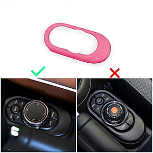 Toworldit Alcantara Central Multimedia Control Panel Frame Decoration Trim Cover Compatible with BMW Mini Cooper F54 F55 F56 F57 2014-2020 (Pink)