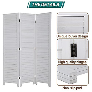 Room Dividers and Folding Privacy Screens, 3 Panel 69 Inch Tall Portable Room Seperating Divider, Handwork Solid Wood Room Divider Wall, Room Partitions and Dividers Freestanding for Home Office