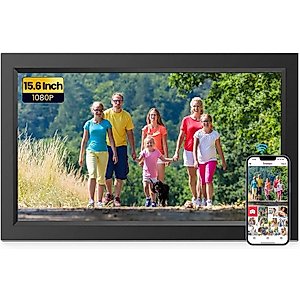 Jazeyeah 15.6 Inch Large Digital Picture Frame, Frameo WiFi Smart Digital Photo Frame with 32GB Storage and 1920 * 1080 IPS FHD Touch Screen, Free Storage - Gift for Friends and Family