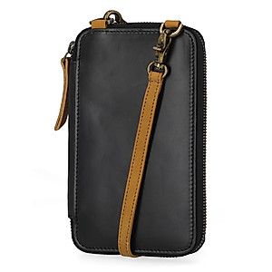 Timberland womens Rfid Leather Phone Crossbody Wallet Bag, Black (Altroz), One Size