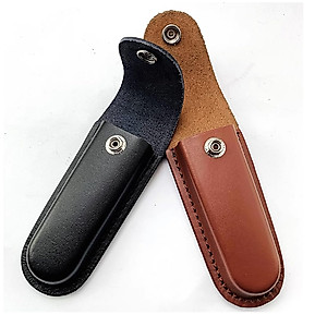 Folding Blade Pocket Knife Sheath 5 Inch Leather Knife Sheath Leather Case with Snap Closure Belt Loop Case Leather Pouch Folding Knife Sheath Holder
