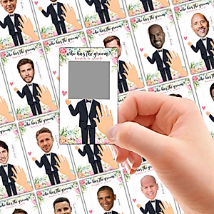 Eyouyeqi Bridal Shower Games - Who Has The Groom Scratch Off Celebrity Cards - Elegant Floral Bachelorette Party Game Favor Decor- Wedding/Engagement Party Ideas Activities - 36 Mini Size Cards(05)