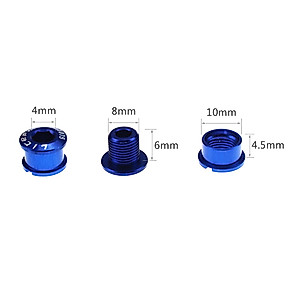 CYSKY Single Chainring Bolts 5 Pack M8 Single Short Chain Ring Bolts Fit for Road Bike, Mountain Bike, BMX, MTB, Fixie (Aluminum Alloy, CNC, Blue)