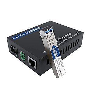 CableRack Gigabit Media Converter LC Single-Mode Fiber Media Converter, up to 10KM, 10/100/1000Base-Tx to 1000Base-LX (LX Transceiver Included)