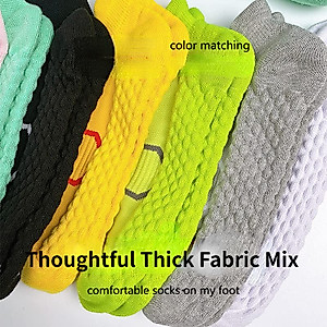 ADILAIDUN Women Athletic Socks No Show, 7/14 Pairs Running Socks Cushion Padded Ankle Socks Athletic Sports Socks Low Cut Size 5-12 (Green-14 Pairs)