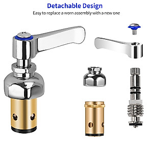 KANONEY Cold Handle Stem 002713-40 Assembly Fit for T&S Brass Faucet Blue Side Control Spindle Assembly for Eterna Valve Replacement Parts