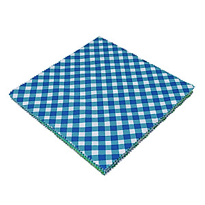 Soimoi Precut 10-inch Check Prints Cotton Fabric Bundle Quilting Squares Charm Pack DIY Patchwork Sewing Craft- Blue & Sea Green