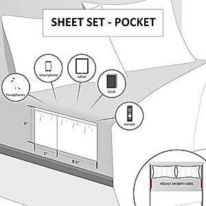 Intelligent Design Microfiber Bed Sheet Set with Side Pocket, Wrinkle Resistant, Soft Feel, Elastic 16" Deep Pocket, Modern All Season Cozy Bedding, Matching Pillow Case, Full, Grey 6 Piece