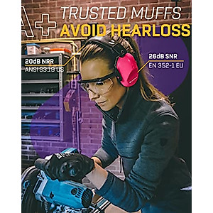 Vanderfields Hearing Protection Headphones 20dB Noise Reduction, Noise Cancelling Ear Muffs for Adults-Passive Ear Protection for Shooting Range, Fireworks, Construction, Lawn Mowing Safety Ear Muffs