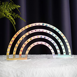 NiHome Iridescent Earrings Holder 74 Holes Display Rainbow Iridescent Ear Studs Jewelry Show Rack Stand Organizer Holder Plastic Clear Acrylic Earring Rack Holder Organizer for Girl Women