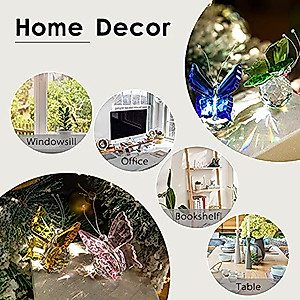 H&D HYALINE & DORA Crystal Flying Butterfly with Crystal Ball Base Figurine Collection Cut Glass Ornament Statue Animal Collectible Pack of 4