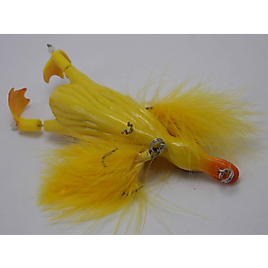CATCHSIF Topwater Orange Duck Hard Fishing Lures with Rotating Flippers 1PK_AB