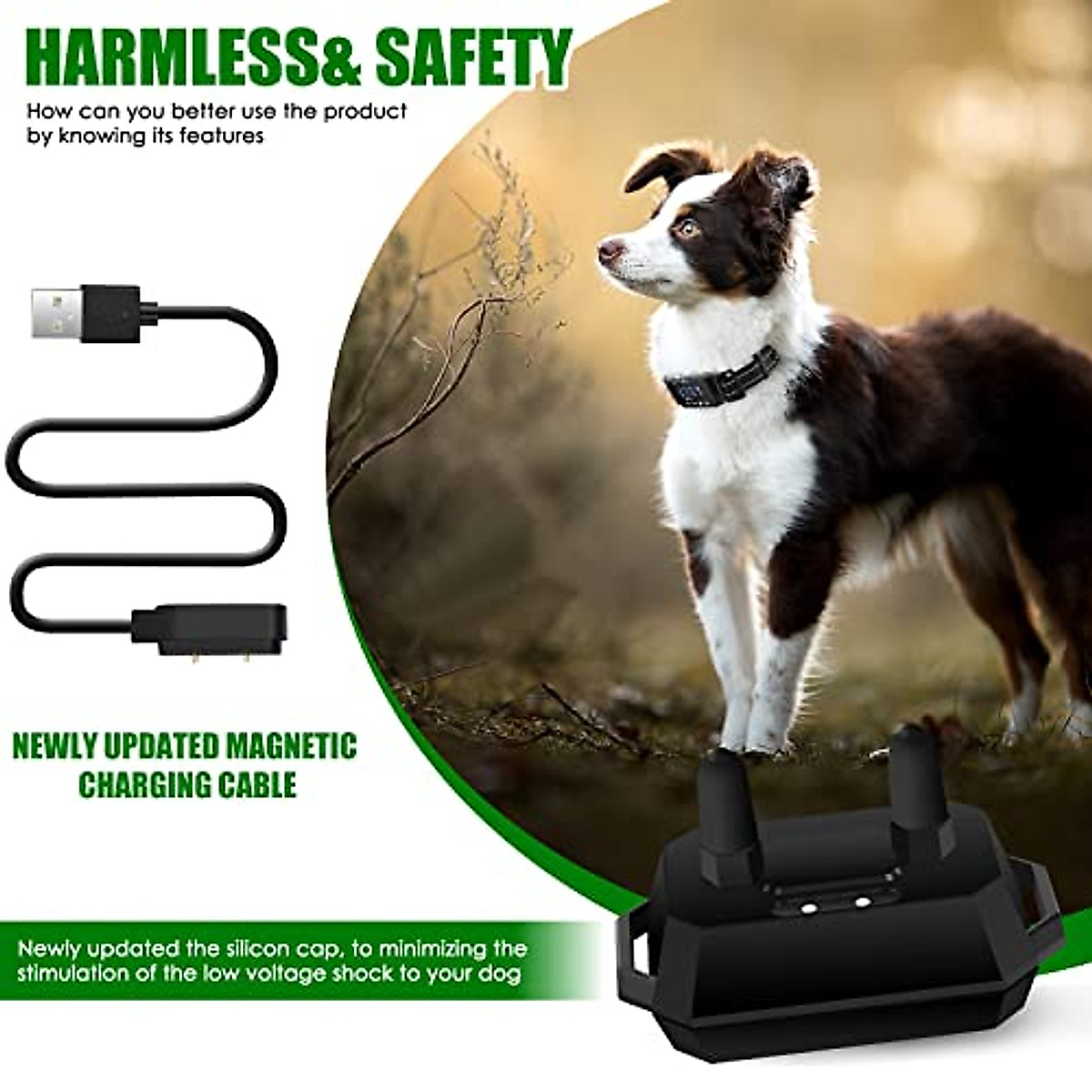 GPS Wireless Dog Fence, 2023 Electric Fence System for Dogs, Portable GPS Wireless Pet Containment System. Large Signal Boundary Range Up to 6560Ft. Adjustable Collar for All Large and Medium Dogs