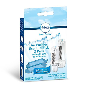 Febreze Linen & Sky Air Purifier Scent Refill Cartridge, 2-Pack, White, 2 Count