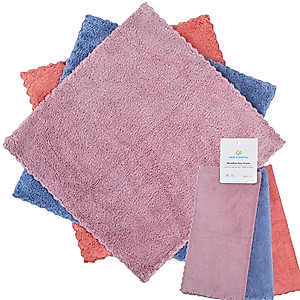 HOPESHINE Face Makeup Remover Cloths Wash Cloth for Face Towels Facial Cleaning Wipes Reusable Soft for Sensitive Skin Erase Mascara, Eyeliner, Foundation, Lipstick with Just Water 12 inch X 12 inch