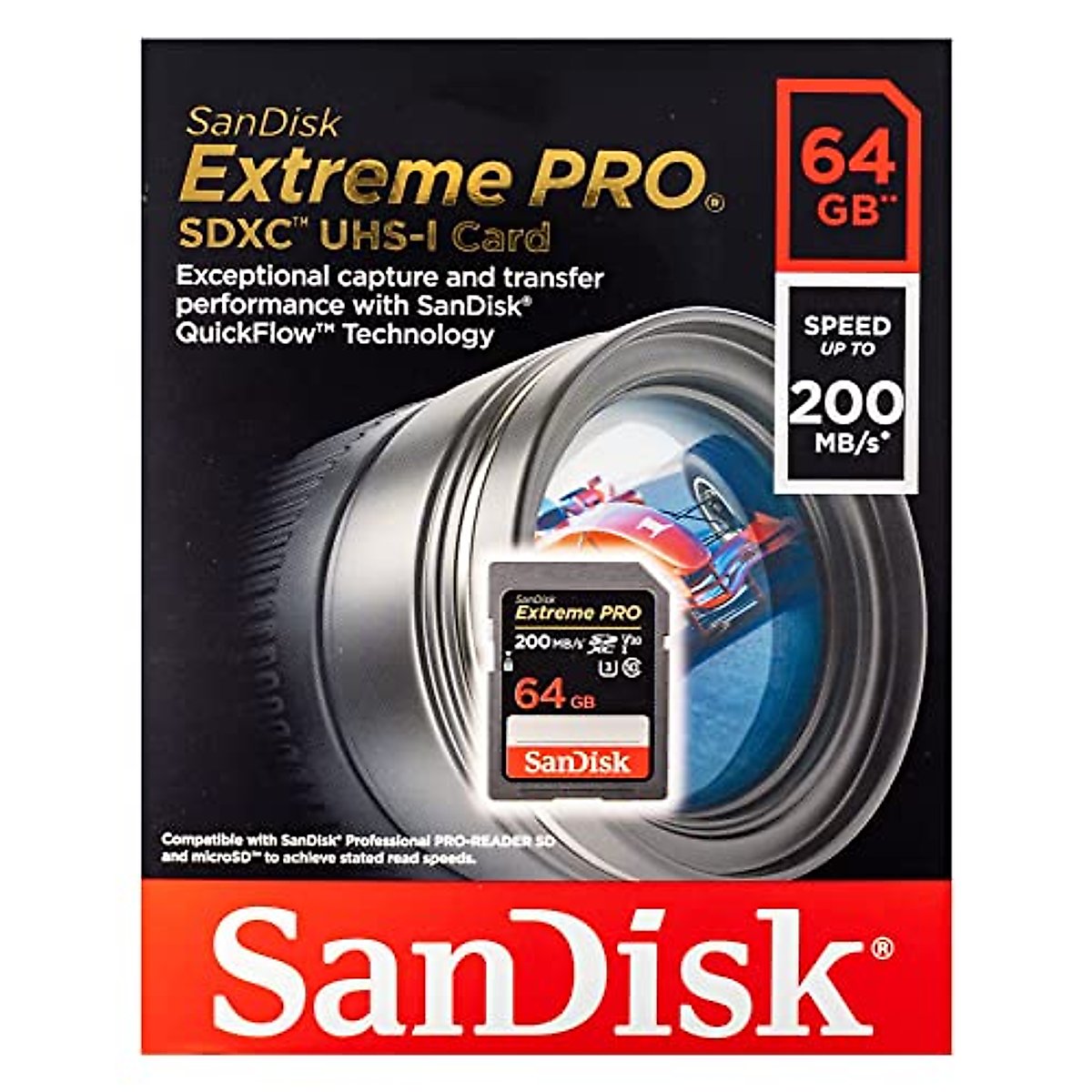 SanDisk 64GB SDXC Extreme Pro Memory Card Works with Sony Alpha a7 III, a7 II, a7, a7s, a7s II Mirrorless Camera 4K V30 UHS-I (SDSDXXY-064G-GN4IN) Plus (1) Everything But Stromboli (TM) Combo Reader