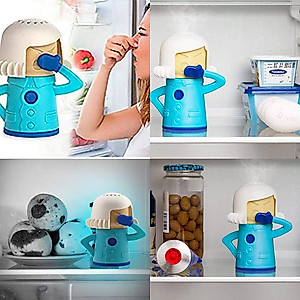 Abnaok Angry Mom Microwave Cleaner and Chilly Mama Fridge Deodoriser 2PCS Easily Clean in Minutes for Home or Office with English Manual