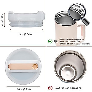 BOTTLAN 2Pcs Tumbler Lid Fit for Stanley 40 oz Quencher H2.0 FlowState Cup, Replacement Straw&Sip 2-IN-1 Lid Accessories Fit for Stanley 40 oz Adventure Quencher Tumbler, BPA Free and Dishwasher Safe