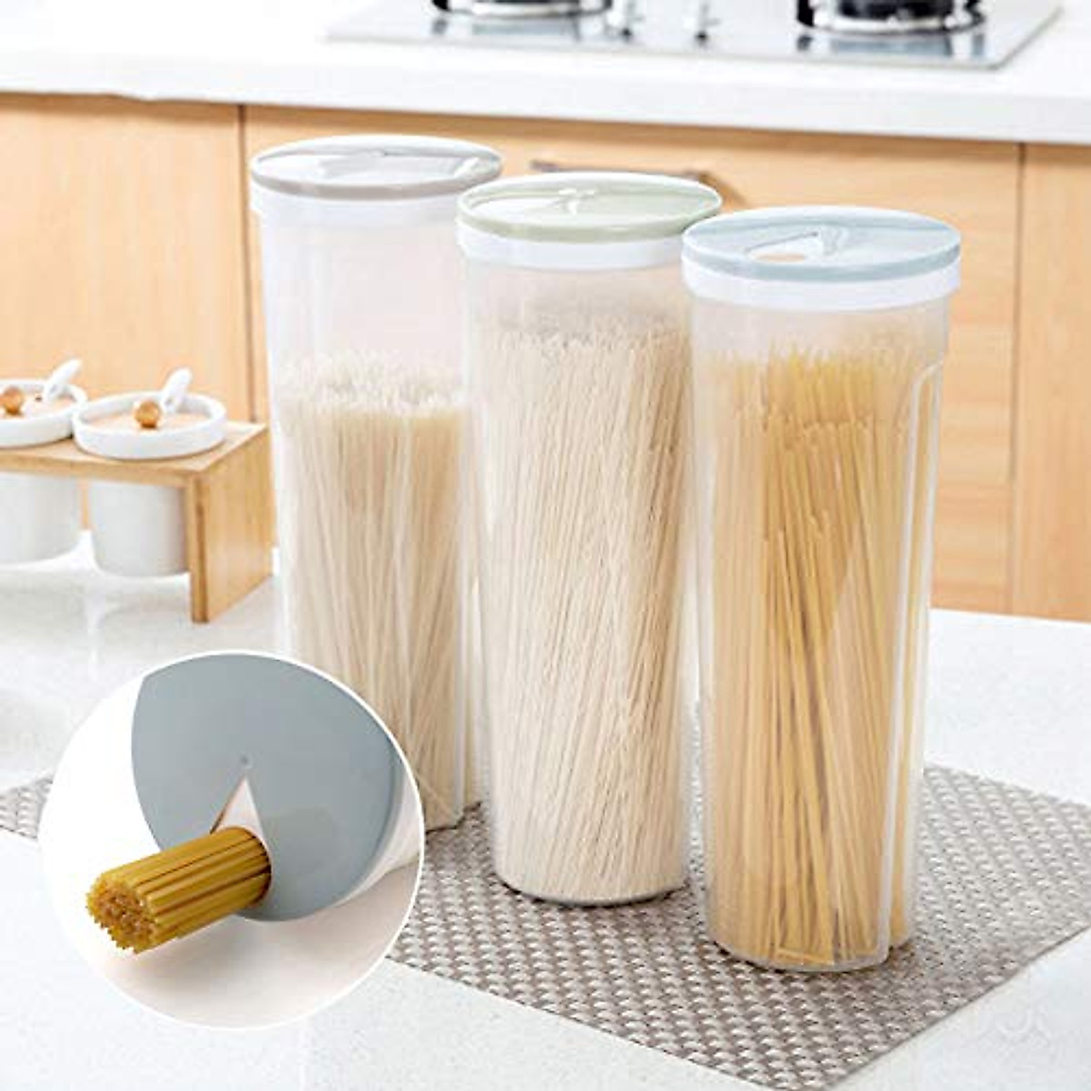 FRIDG Noodle Grain Cereal Bean Food Storage Container Kitchen Sealed Plastic Fresh-keeping Box Khaki