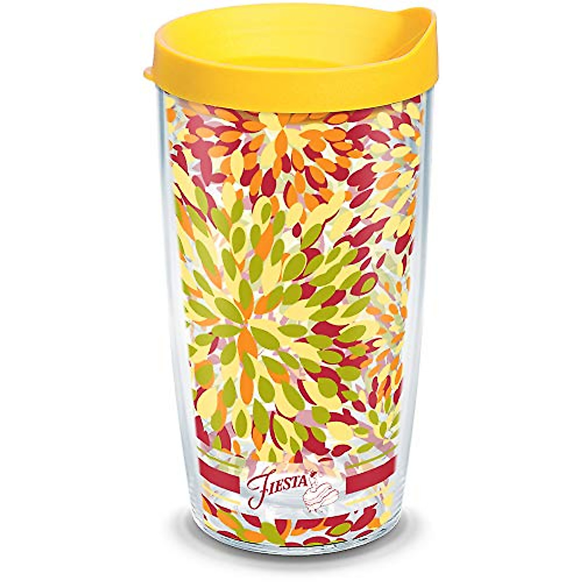 Tervis Made in USA Double Walled Fiesta Insulated Tumbler Cup Keeps Drinks Cold & Hot, 16oz, Sunny Calypso