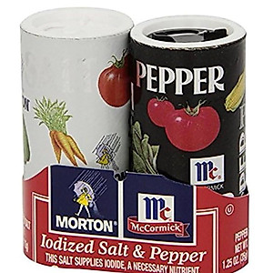 Morton's 4 oz. Salt and Mccormick 1.25 oz. Pepper Shakers 2 Bundles