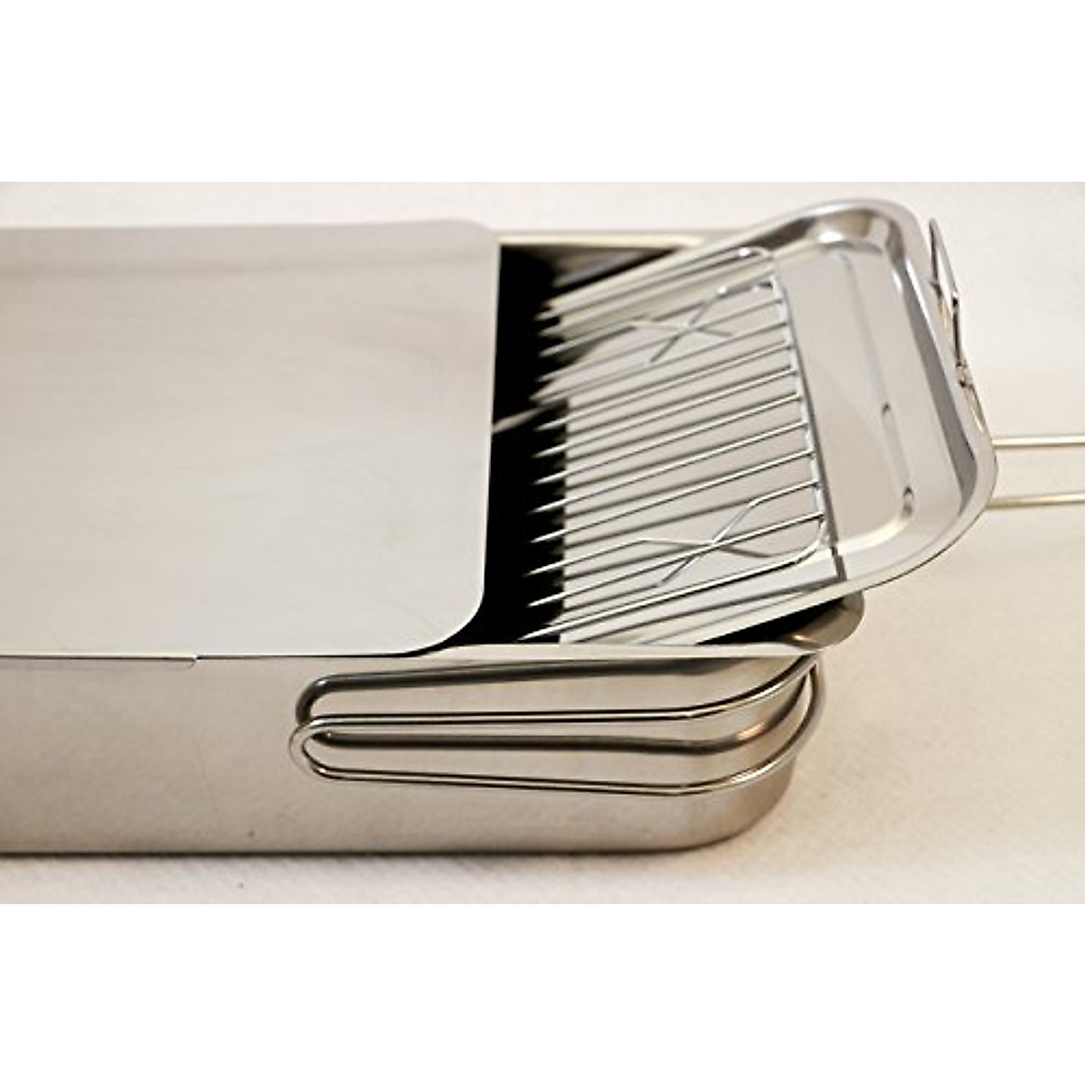 ExcelSteel Stainless Steel Stovetop Smoker, 14 1/2" X 10 1/2" X 4", Silver