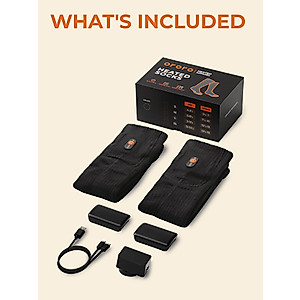 ORORO Heated Socks for Men Women, Rechargeable Electric Socks for Cold Feet(Black,L)
