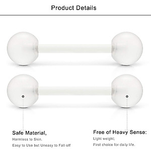 Lcolyoli 36Pcs 14G Glow in Dark Flexible Bioflex Acrylic Straight Tongue Barbell Nipple Ring Nipplerings Retainer Piercing Jewelry for Women Men 16mm Bar