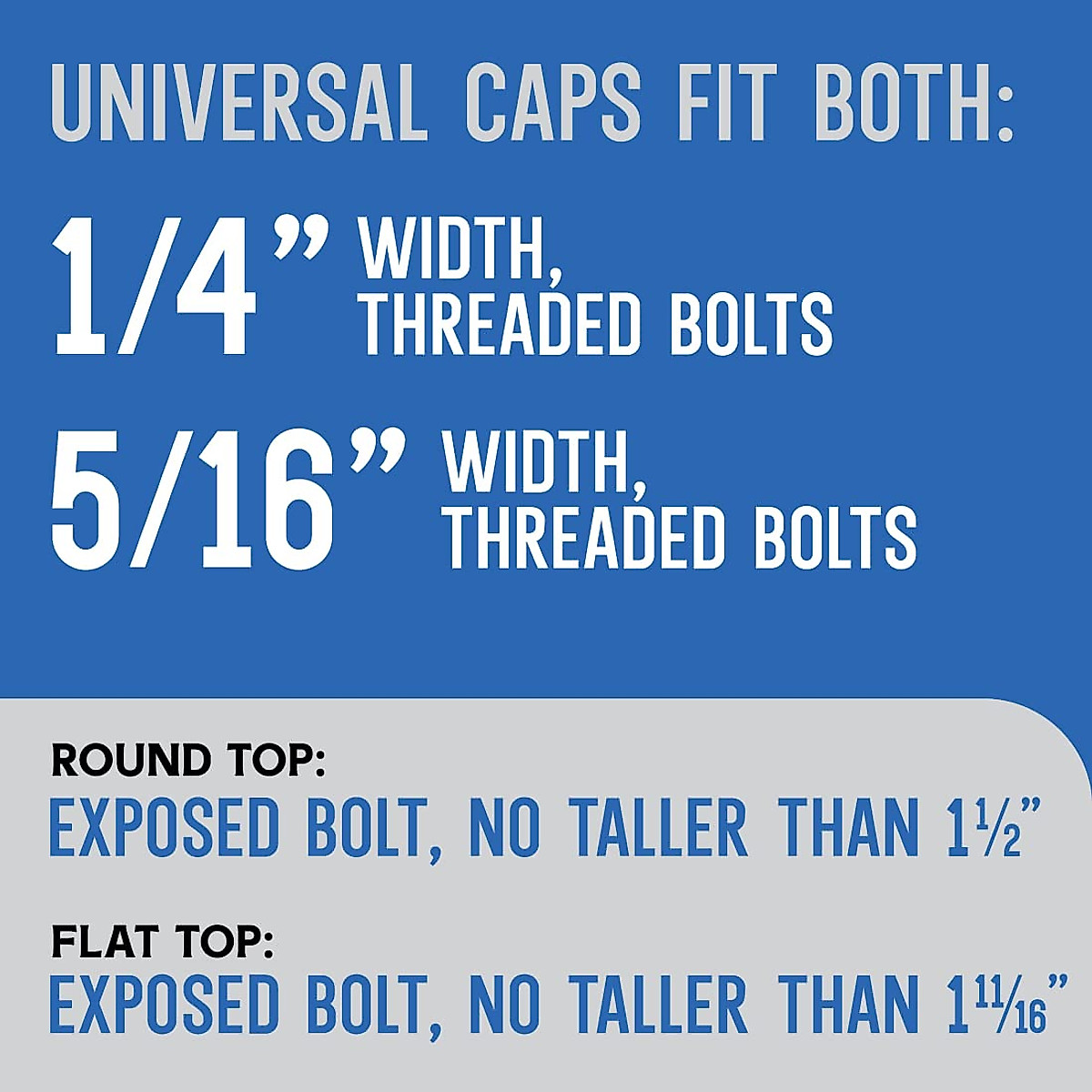 Stinky John's Tall Toilet Bolt Caps: Don't Cut Those Bolts! 100% Made in USA, toilet bolt caps, toilet bolt covers, toilet screw covers (Universal Fit, 2 Pack)