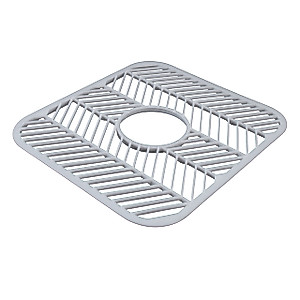 Kitchen Details Grid, Protects Dishware Plastic Sink Mat, 12"x 11"x 0.4", Assorted: White or Grey