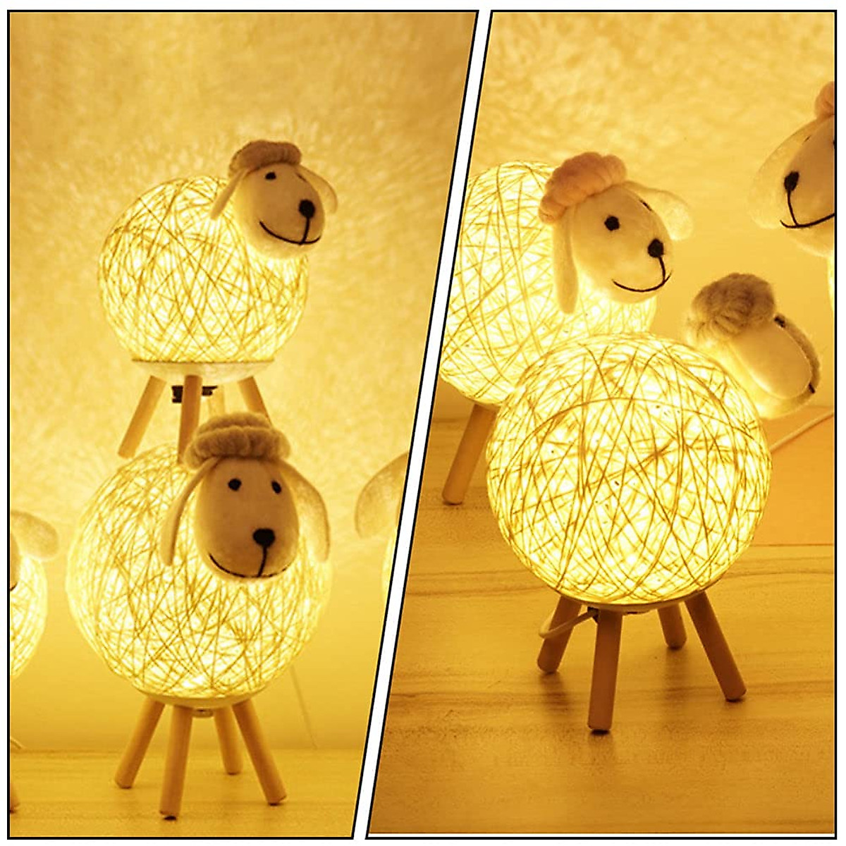 Novelty Lighting 1pc Sheep Night Light Battery Powered Night Light Sheep Shape Decorative Lamp for Indoor Decor Alpaca Night Light Home led Night Ligh Portable Bed