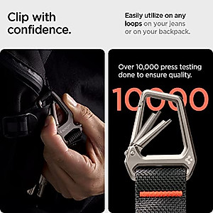 Spigen Carabiner Key Ring Clip, Car Keychain Clip, Bottle Opener Key Chain Ring for Men and Women - Gunmetal