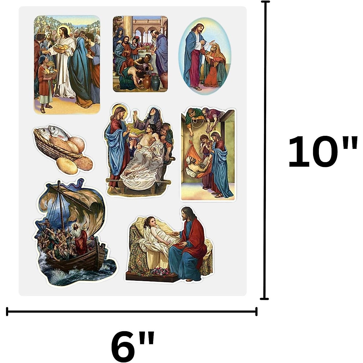 Our Miracle of Jesus Catholic Sticker Sheet, Novelty Religious Inspirational Stickers for Sunday Schools, Scrapbooking, Journaling, Pack of 2