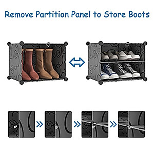 Shoe Rack, 6 Tier Shoe Rack Organizer 32 Pairs Shoe Cabinet Shoe Organizer for Closet Shoe Storage Cabinet Zapateras Organizer for Shoes, Shoe Rack for Closet for Entryway, Bedroom and Hallway, Black