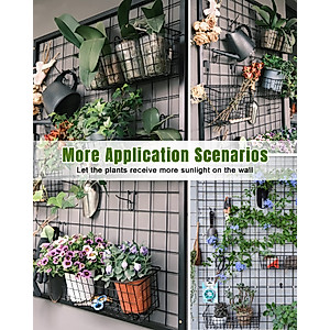 SEMPOMA 6 Pack Black Wire Basket, Hanging wall Basket for Wall Grid Panel, Metal Hanging Baskets for Organizing, Wire Basket for Kitchen Storage, Grid Wall Accessories