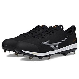Mizuno Men's Dominant 4 Baseball Shoe, Black-White, 8.5