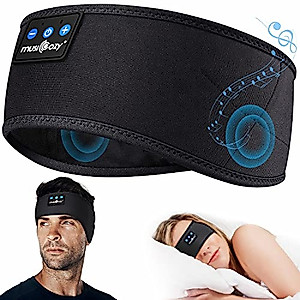 MUSICOZY Sleep Headphones Wireless Bluetooth 5.2 Sports Headband, Bluetooth Ear Muffs for Winter Side Sleepers Workout Running Insomnia Travel Yoga Office Cool Gadgets Tech Unique Gifts, 2 Pack