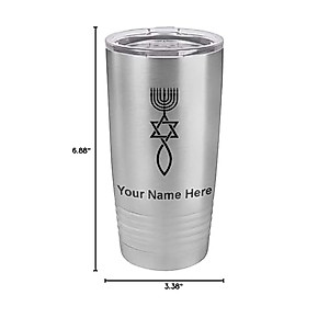 LaserGram 20oz Vacuum Insulated Tumbler Mug, Messianic Symbol, Personalized Engraving Included (Stainless Steel)