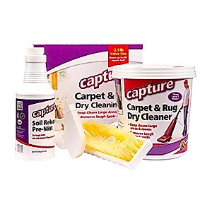Capture Carpet Total Care Kit 250 - Home Couch and Upholstery, Car Rug, Dogs & Cats Pet Carpet Cleaner Solution - Strength Odor Eliminator, Stains Spot Remover, Non Liquid & No Harsh Chemical