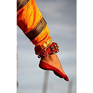 AsiaCraft Four Line Big Bells Ghungroo Red Pads