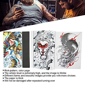 70 Pages Tattoo Coloring Book, Tattoo Template Display Book, Exquisite Tattoo Pattern Design Illustration Reference Book Tattoo Template Book Tattoo Book Different Pattern Design