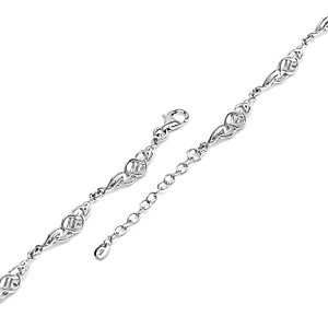 Silvershake 925 Sterling Silver Celtic Knot 7.5 plus 1.5 Inch Adjustable Bracelet