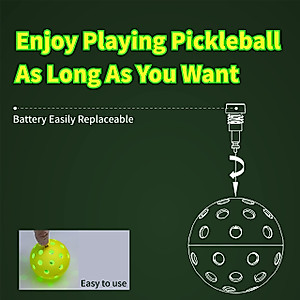 PickleStar LED Light Up Pickleball Balls, Glow in The Dark Pickleball Balls, Offcial Size OutdoorPickleBalls with Light 4 Pack LED Light Up Pickle Balls, Unique Gift for Pickleball Lovers