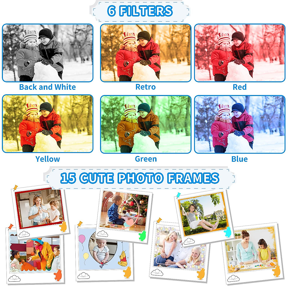 YTETCN Kids Camcorder - Kids Video Camera with 32 GB SD Card, 1080P HD Camera Digital Camcorder Toys for Kids Age 3-8, Birthday for 3 4 5 6 7 8 Years Old (Navy Blue)