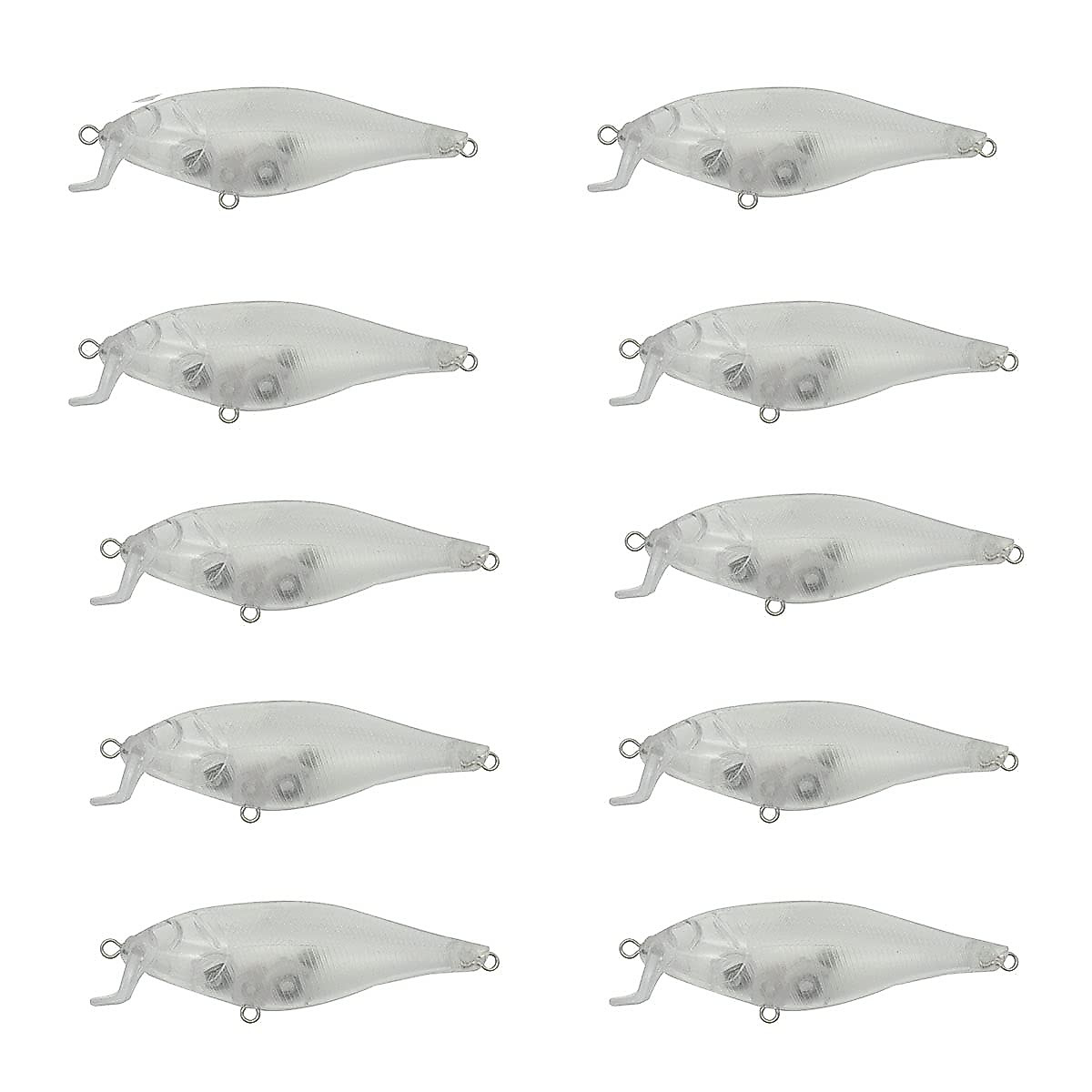 10pcs Unpainted Fishing Lure Blank crankbait topwater Hard Clear ABS Lure 100MM 11.77G 8004 Free Eyes