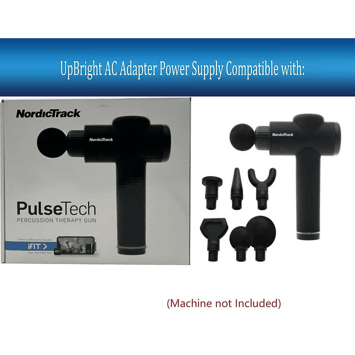 UpBright 27V AC/DC Adapter Compatible with NordicTrack PulseTech NTPCGN20 Nordic Track Pulse Tech NTPC GN20 Massage Gun 2000mAh 44.28Wh Winna YN-15WA270050US 27VDC 0.5A Power Supply Battery Charger