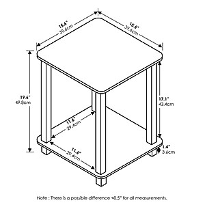 Furinno Simplistic End Table Set with 3-Tier TV Entertainment Stand
