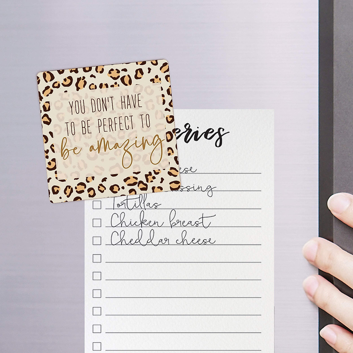 Perfect to Be Amazing Cheetah 2.75 x 2.75 Wood Inspirational Refrigerator Magnet