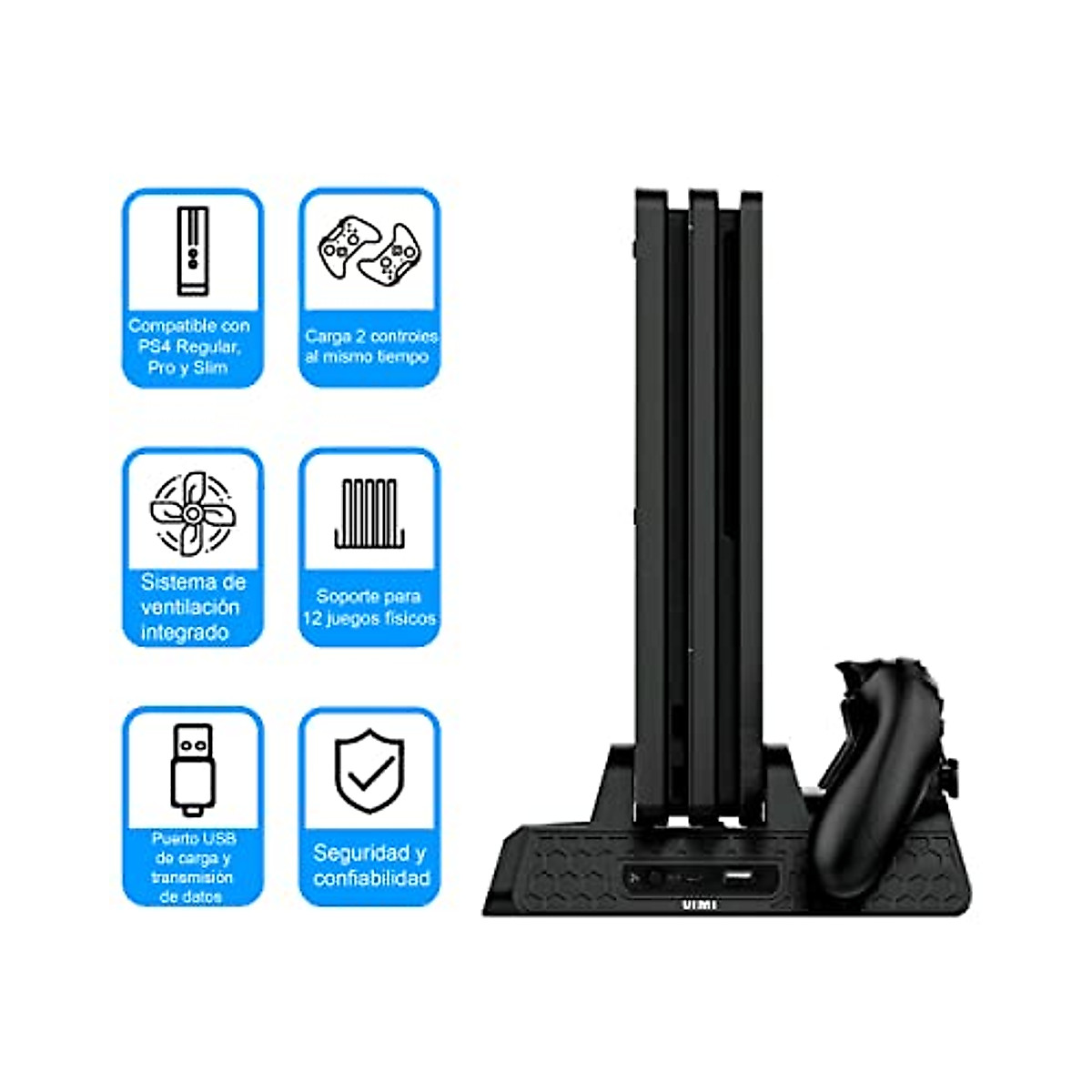 Vimi Base Cooler Ps4 Normal Pro Slim Charging Controls