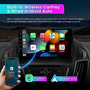Android 11 [2GB+32GB] Car Radio Compatible for Ford Escape 2013-2016, 9 Inch Touch Screen with GPS/FM/WiFi/USB, Support SWC, Wireless Carplay/Wired Android Auto